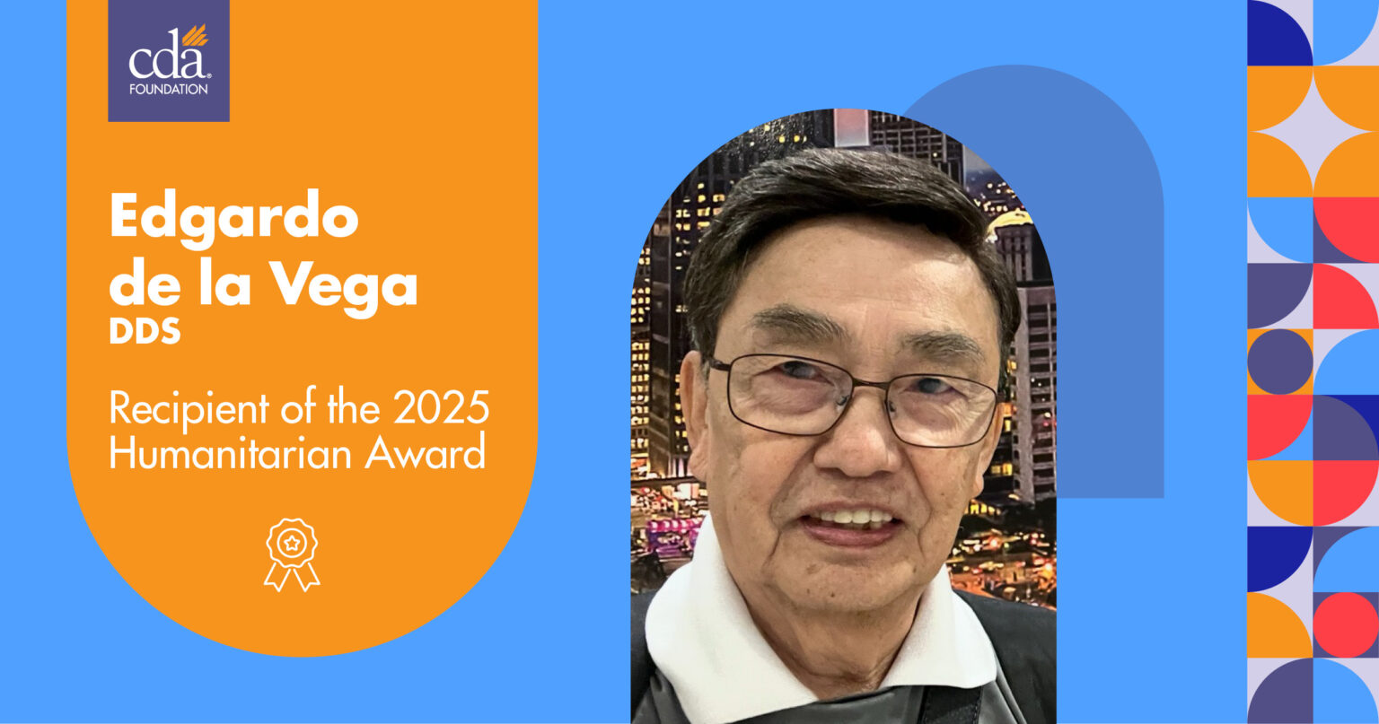 Edgardo de la Vega, DDS, recognized for service in the Philippines with 2025 CDA Foundation ...